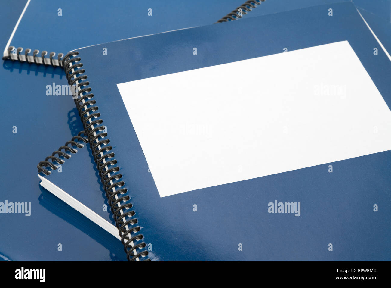 Blue school textbook, notebook or manual Stock Photo - Alamy