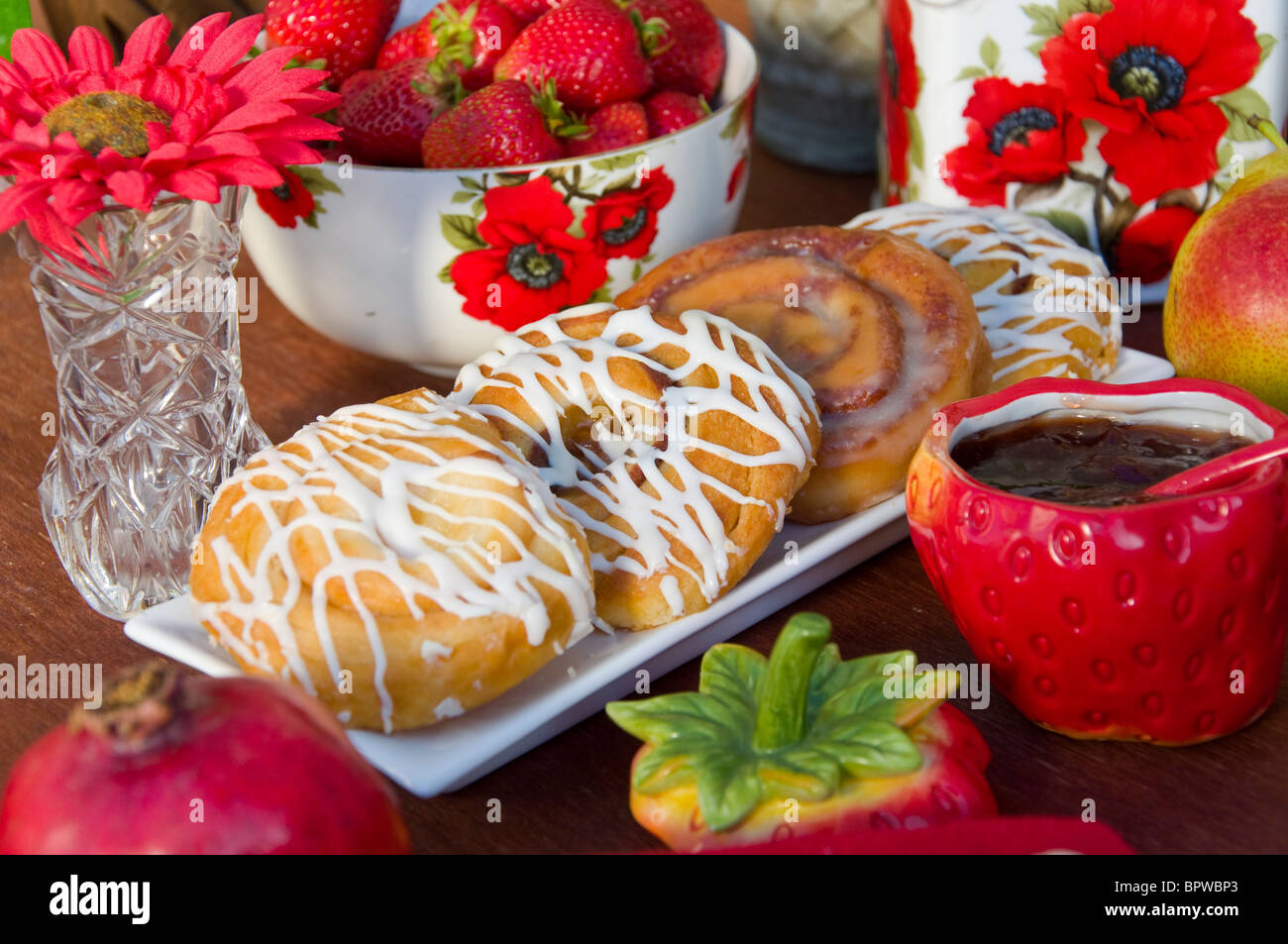 Danish Pastry with Icing Stock Photo - Alamy