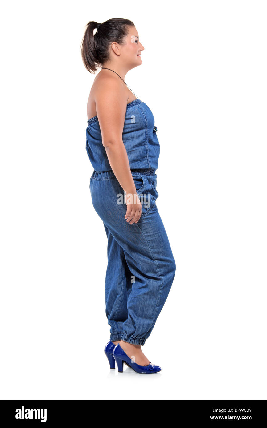 Full length portrait of a female standing in a line Stock Photo - Alamy