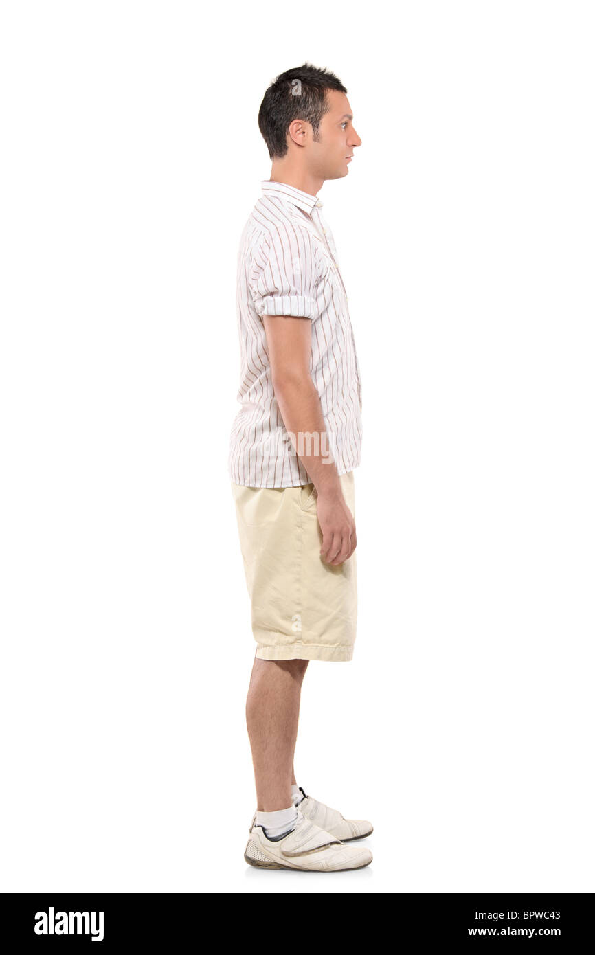 Full length portrait of a man standing in a line Stock Photo - Alamy