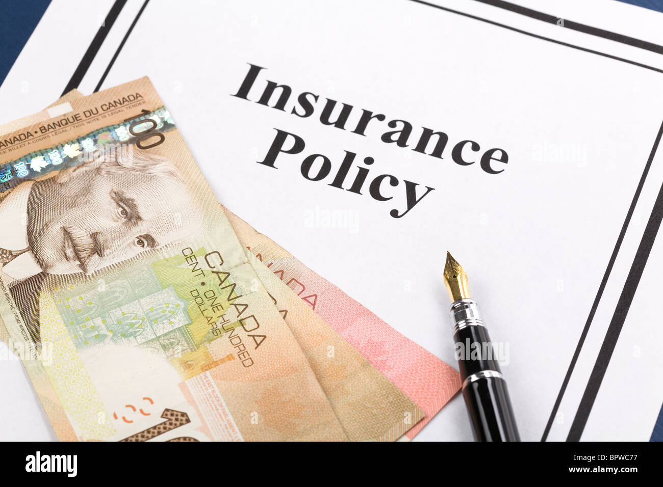 Insurance Policy, Life; Health, car, travel, for background Stock Photo ...