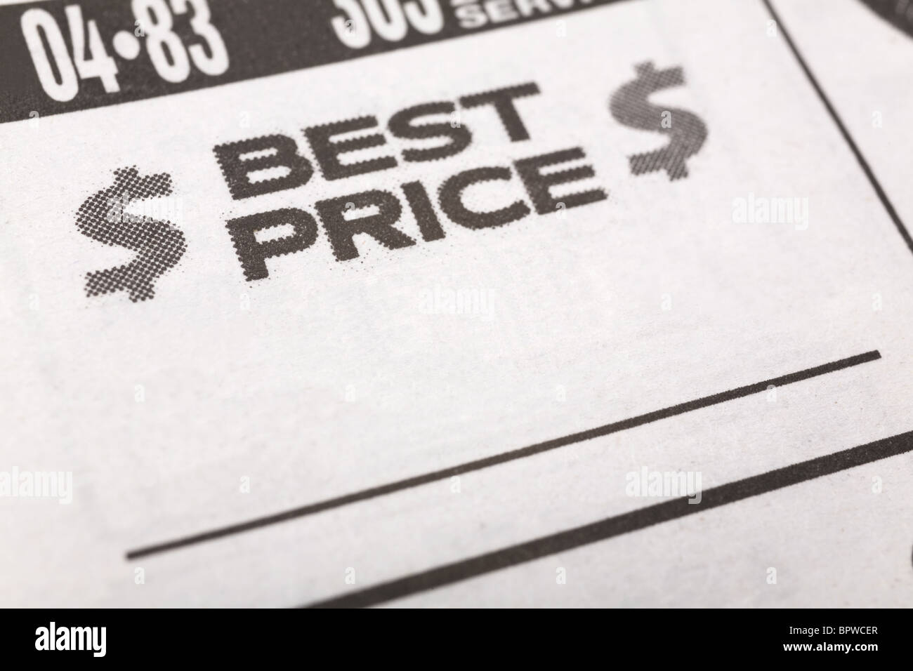 Best Price, newspaper Sales ad, Business concept Stock Photo - Alamy