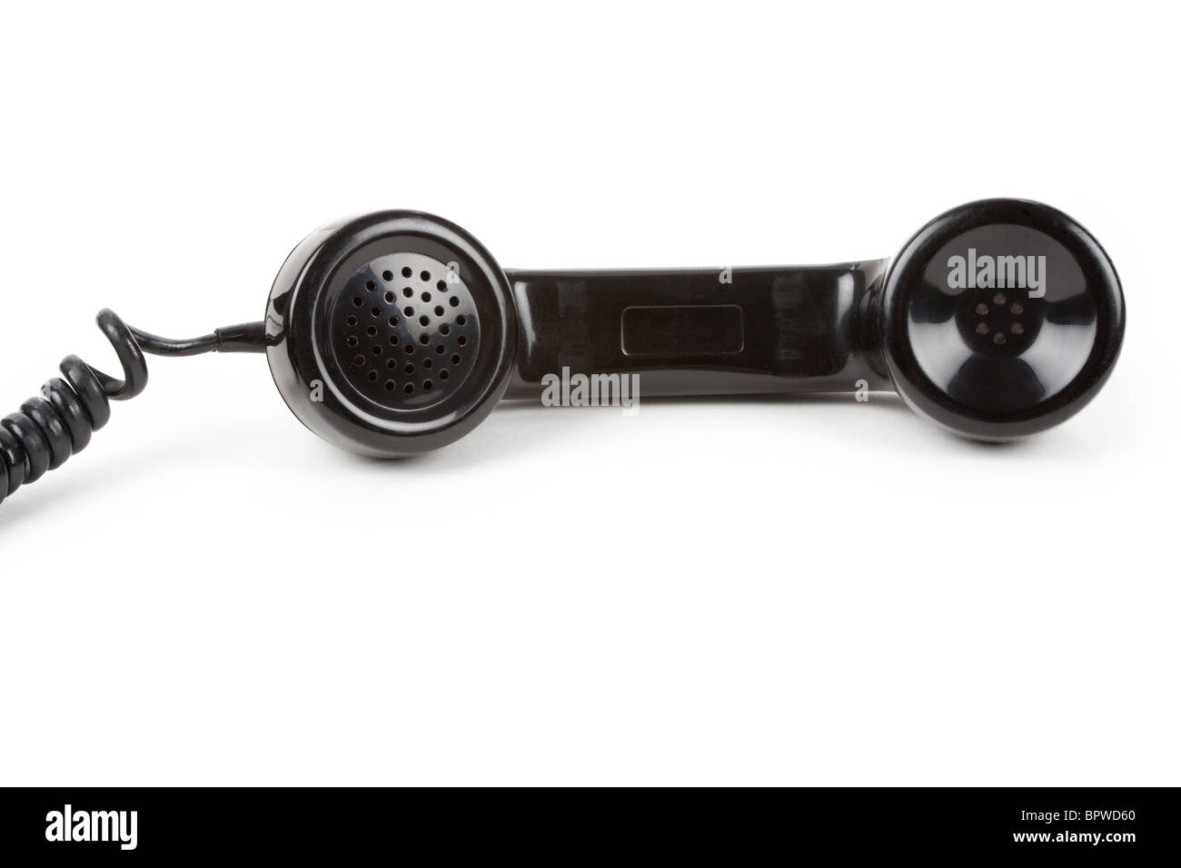 Black telephone Receiver with white background Stock Photo - Alamy