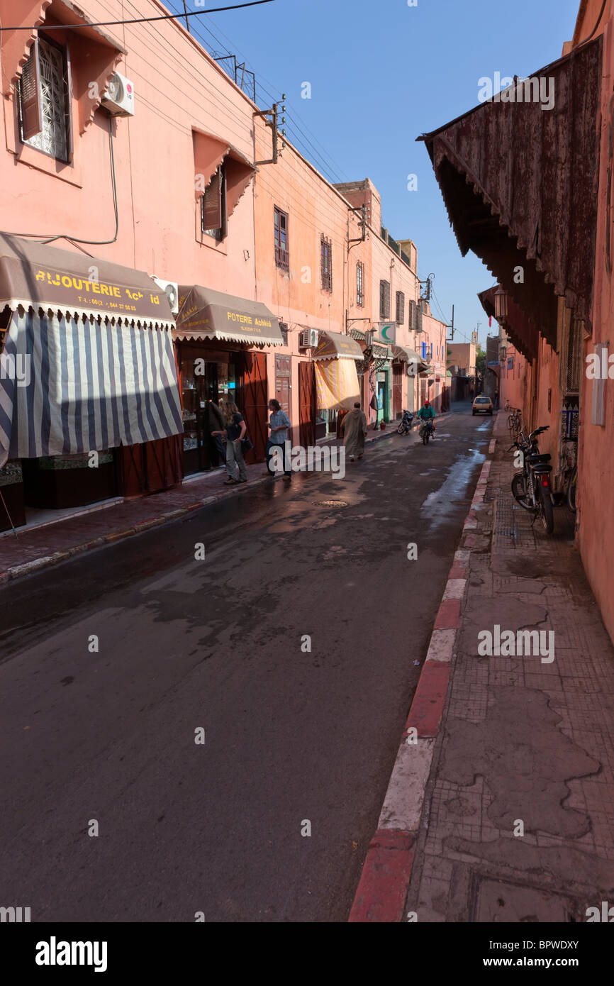 Street in the Marrakech (Marrakesh), Morocco, North Africa, Africa ...