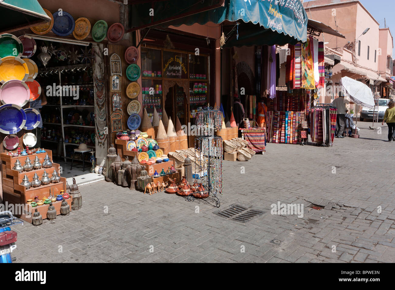 Street in the Marrakech (Marrakesh), Morocco, North Africa, Africa ...