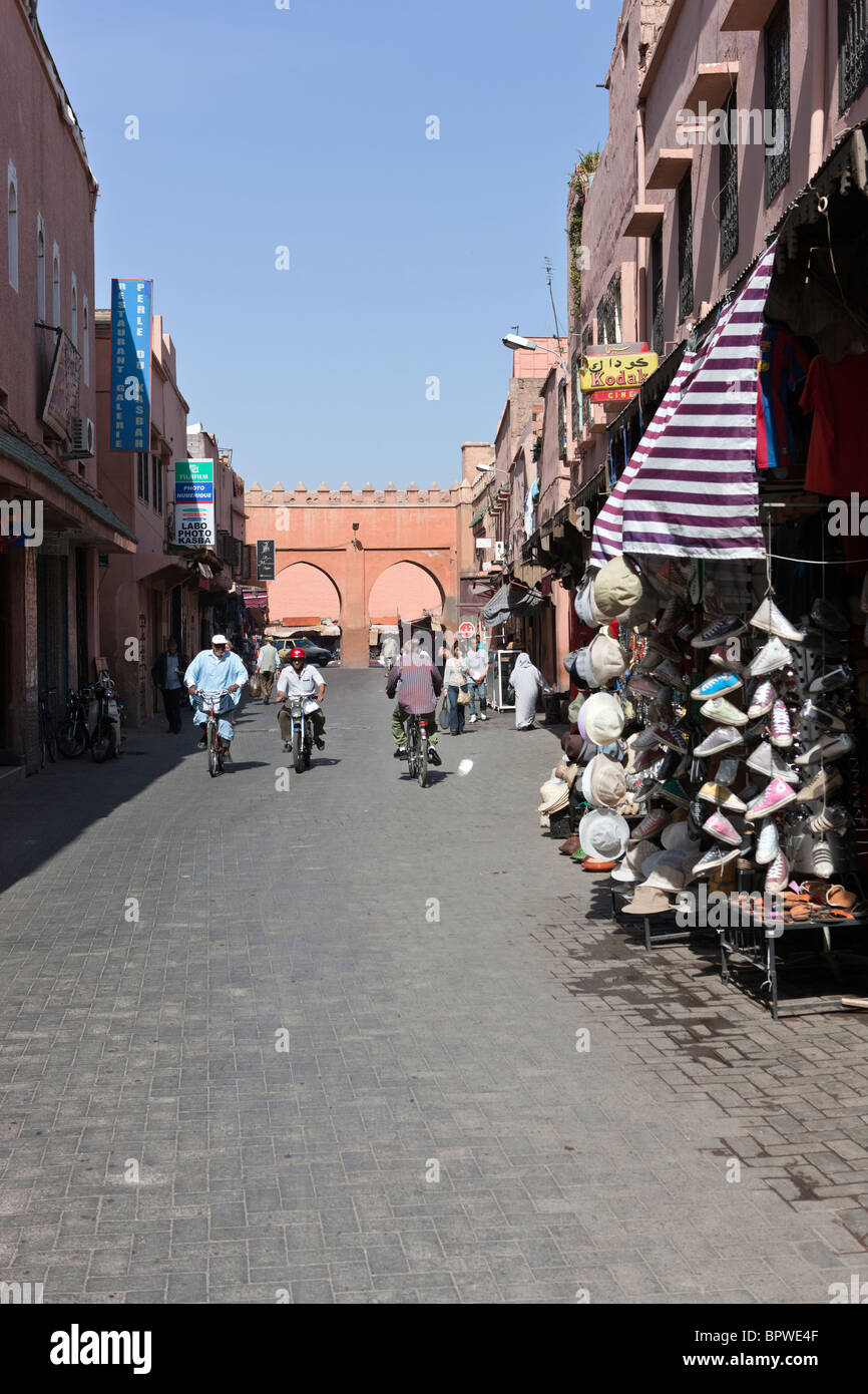 Street in the Marrakech (Marrakesh), Morocco, North Africa, Africa ...