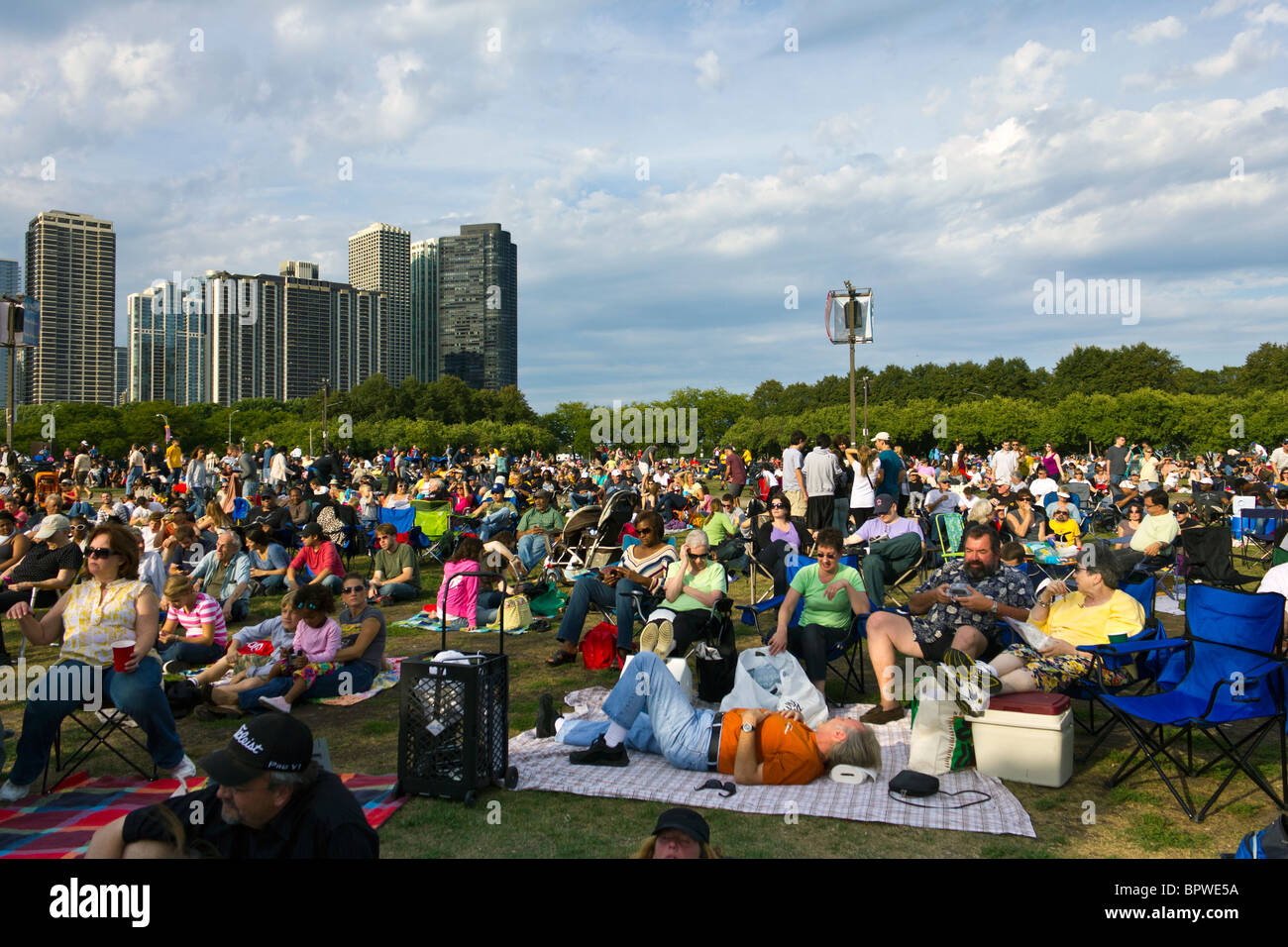 audience at Chicago jazz festival, Grant Park, Chicago, Illinois, USA ...