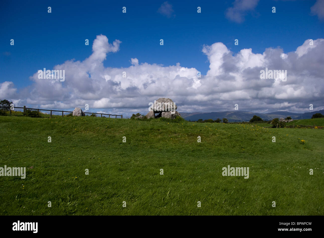 dolmen and stone circle in Carrowmore megalithic cemetery, County Sligo ...