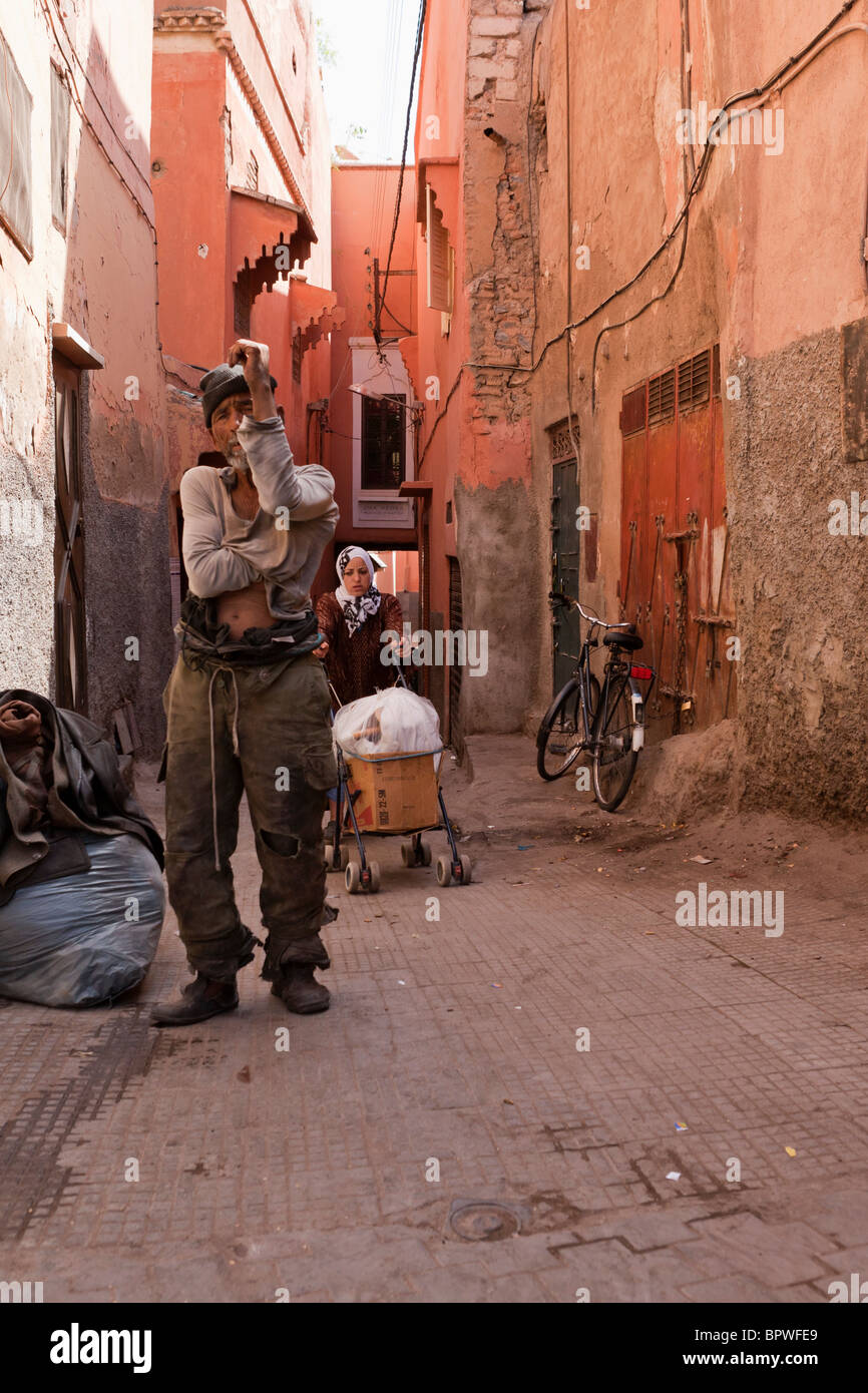 Homeless in the Medina, Marrakesh, Morocco, North Africa Stock Photo ...