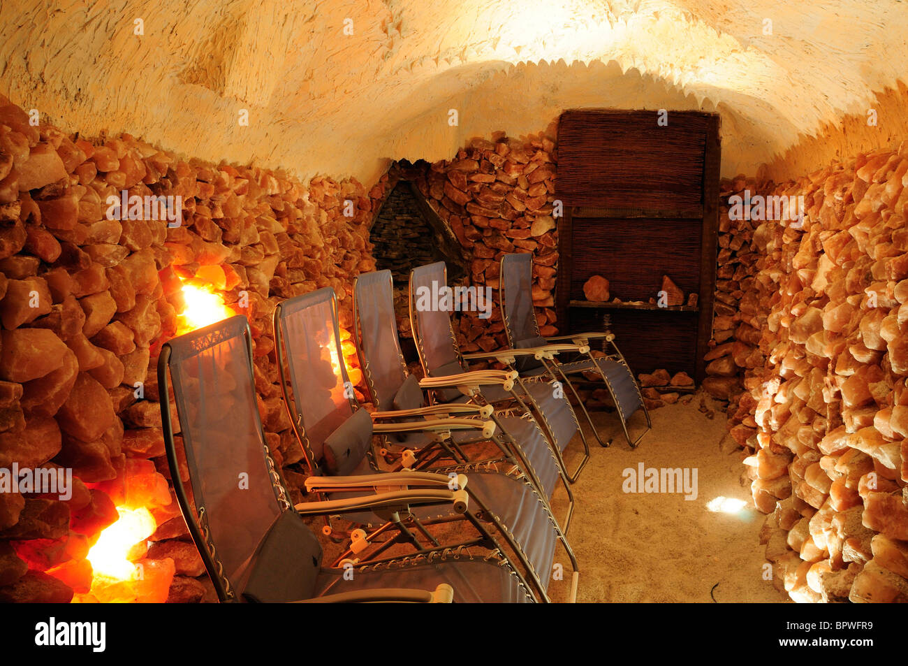 Interior of salt grotto cellar in the Eden Hotel in the Kazimierz area ...