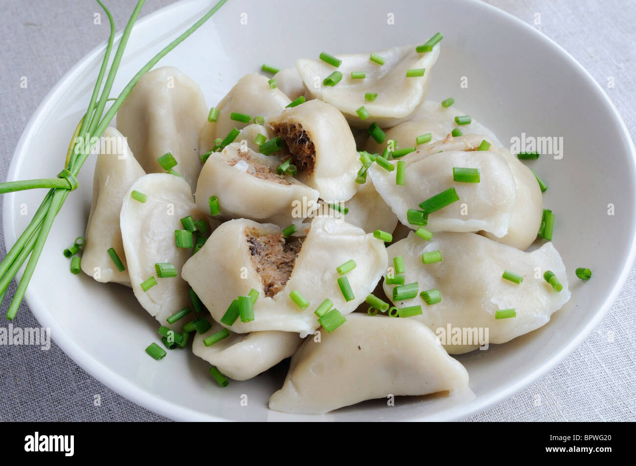 A bowl of Pierogi traditional polish dish Stock Photo - Alamy