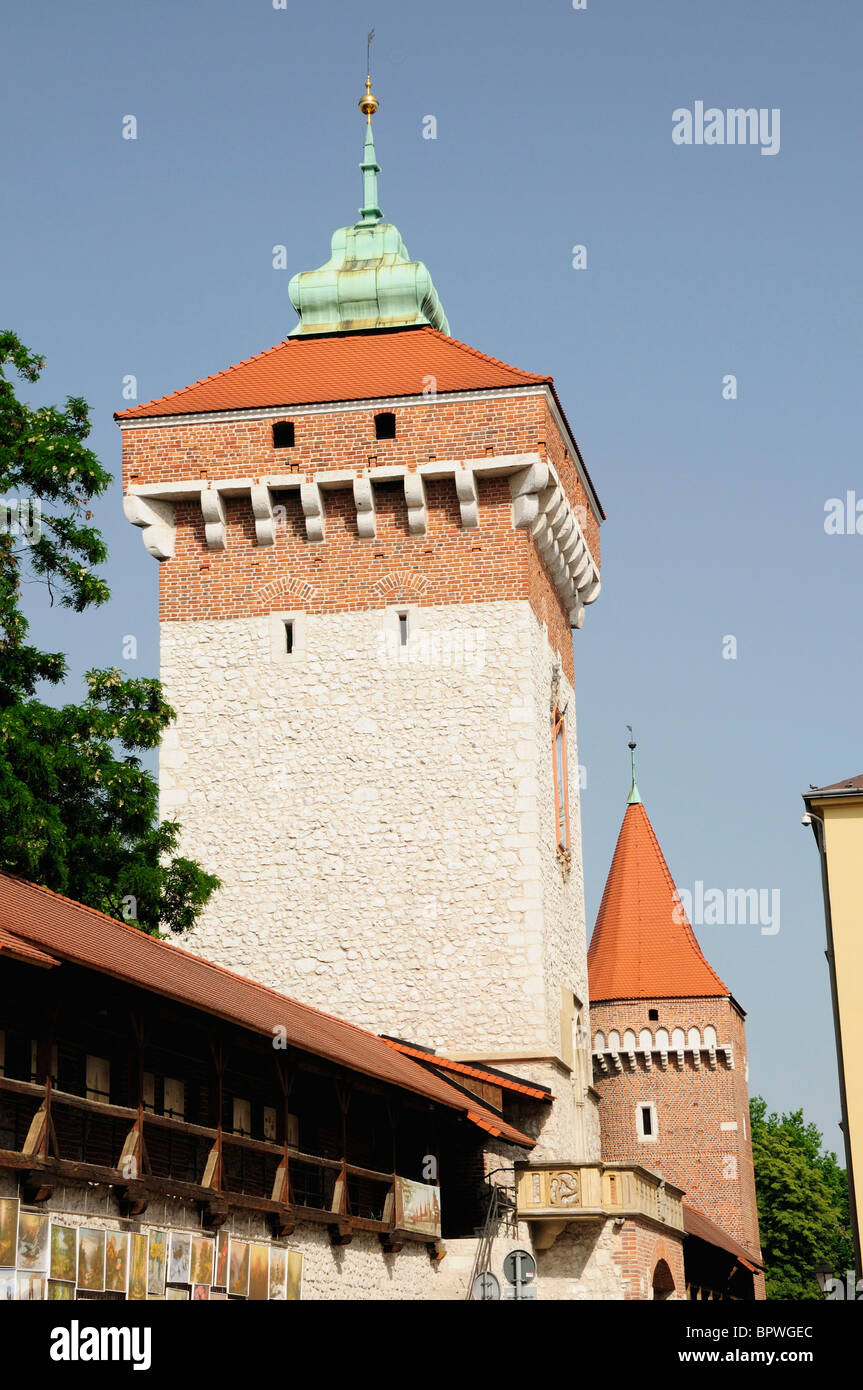 City walls and The Florian Gate Stock Photo - Alamy