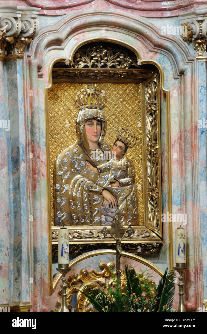 Icon in Piarist Church in Krakow Stock Photo - Alamy