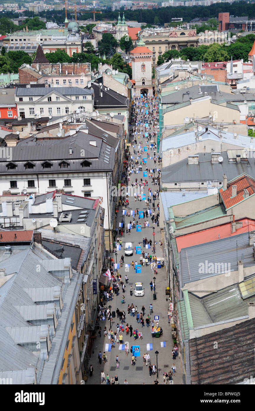 View onto Florianska St from Bugle-call Tower, Mariacki Church, St Mary ...
