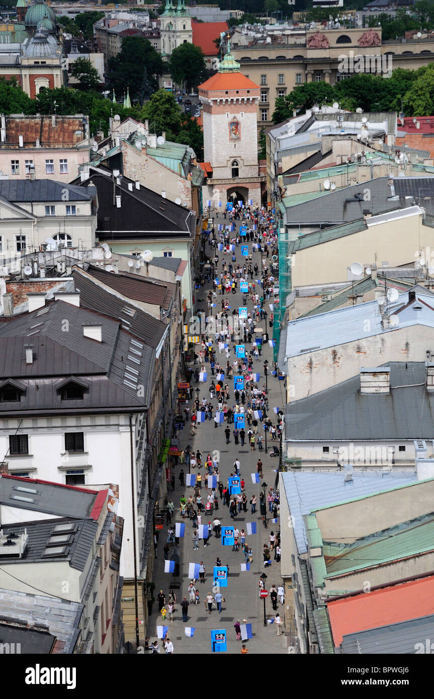 View onto Florianska St from Bugle-call Tower, Mariacki Church, St Mary ...