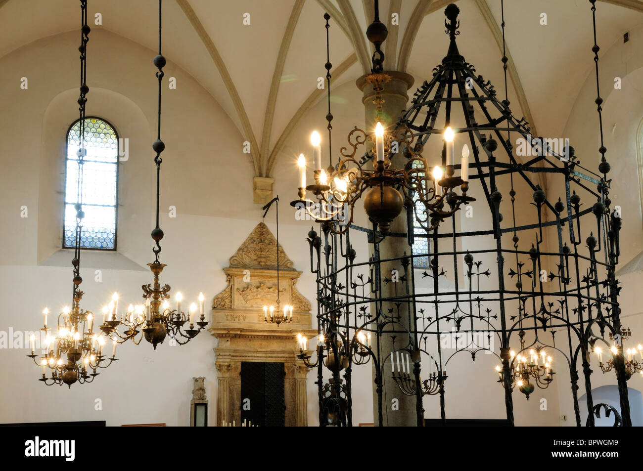 Bimah, Pulpit, and prayer hall, in the Old Synagogue in the Kazimierz ...