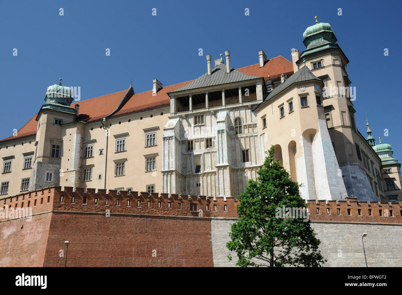 Castle view with Hens Claw Wing, remnant of the medieval castle from ...