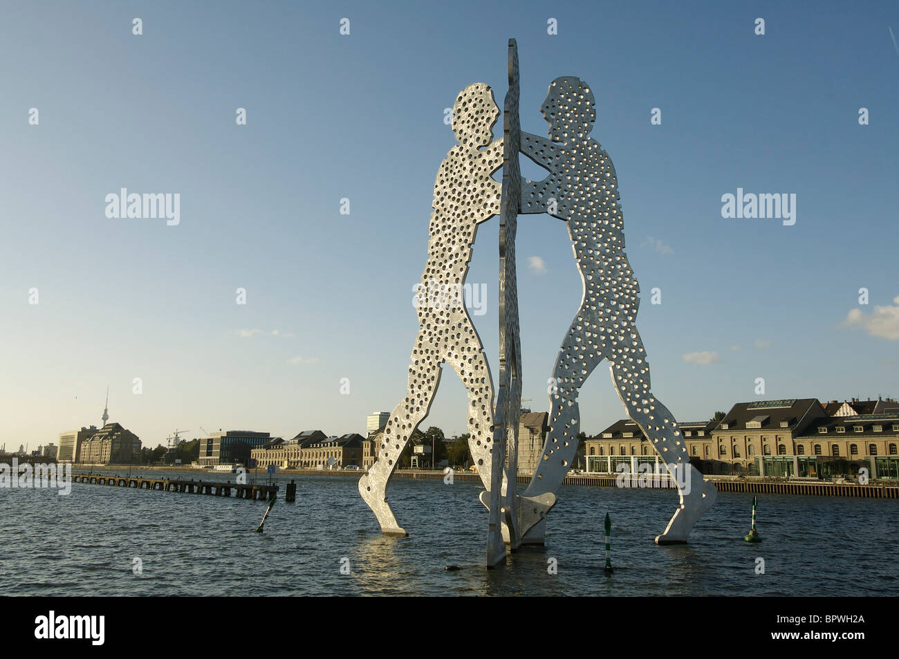 Molecule Men Statue along the river Spree Stock Photo - Alamy