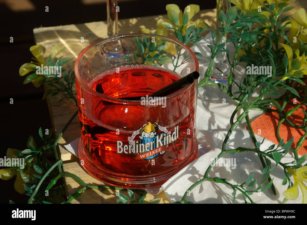 Berliner Weisser with raspberry giving it a red colour A type of beer ...