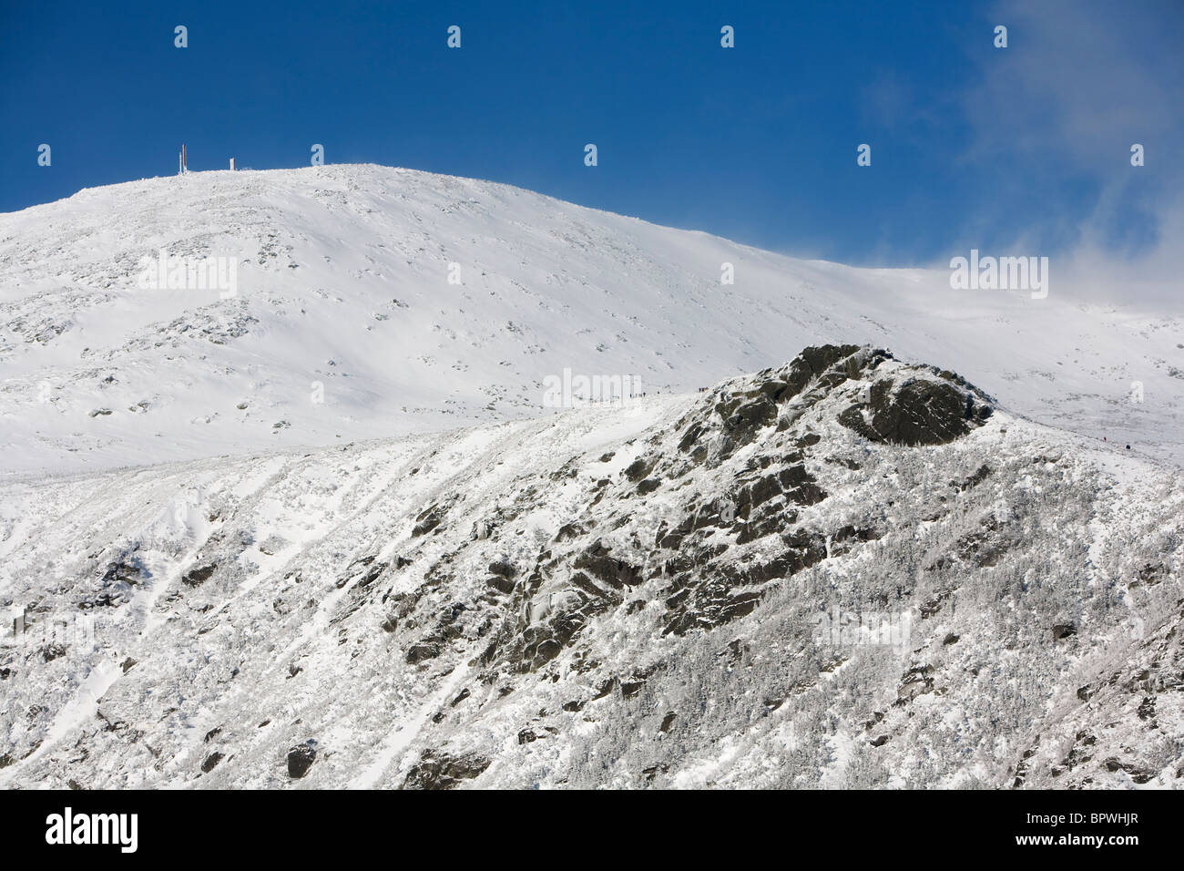 Mt. Washington summit and the Lion's Head rock formation Stock Photo ...