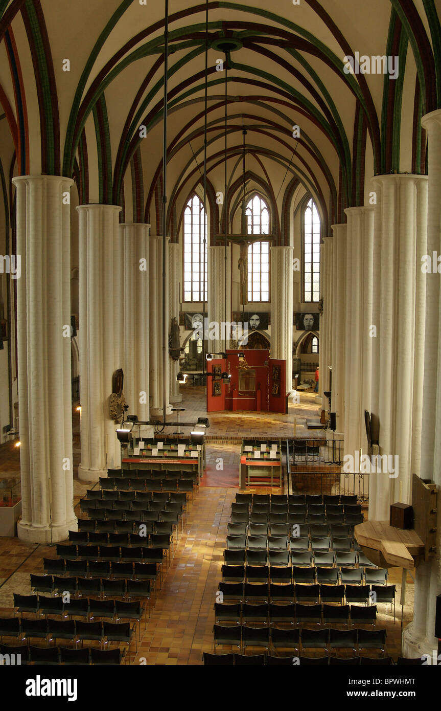 Interior of Nikolaikirche, church of Saint Nicholas is the oldest ...