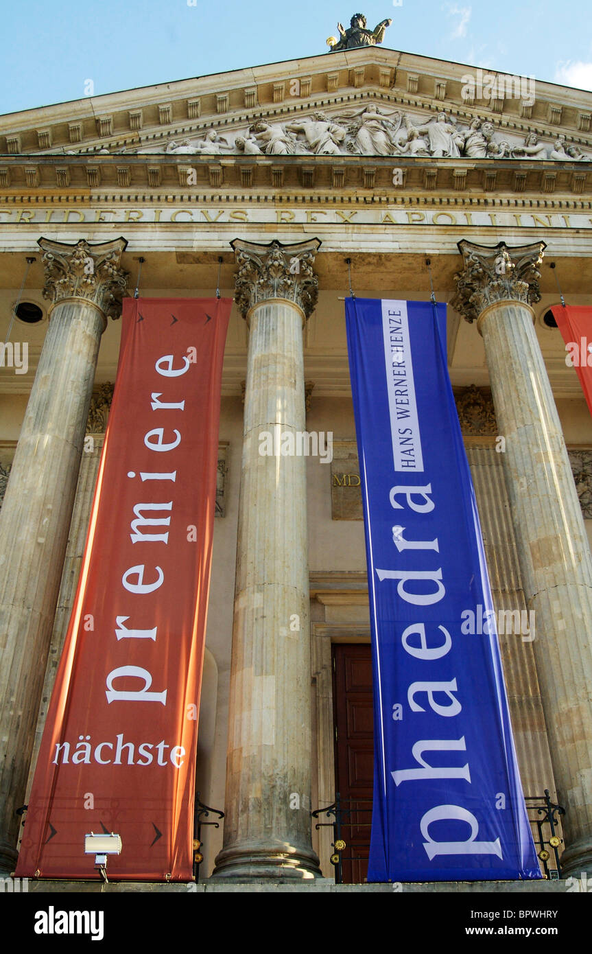 Exterior view of the Staatsoper, concert and opera venue with colourful ...