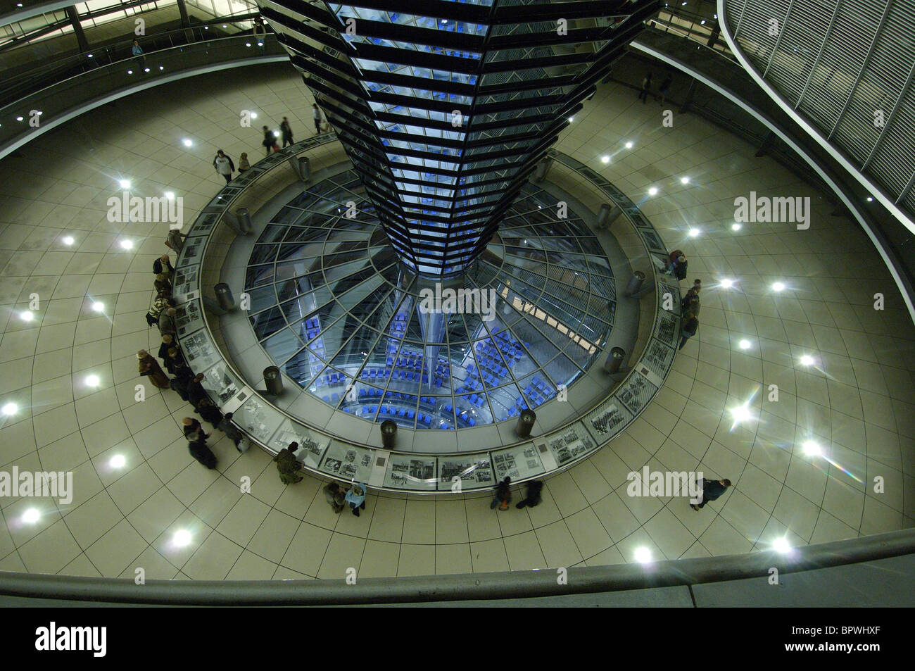 Inside view of the Reichstag Dome - The glass dome was built by ...