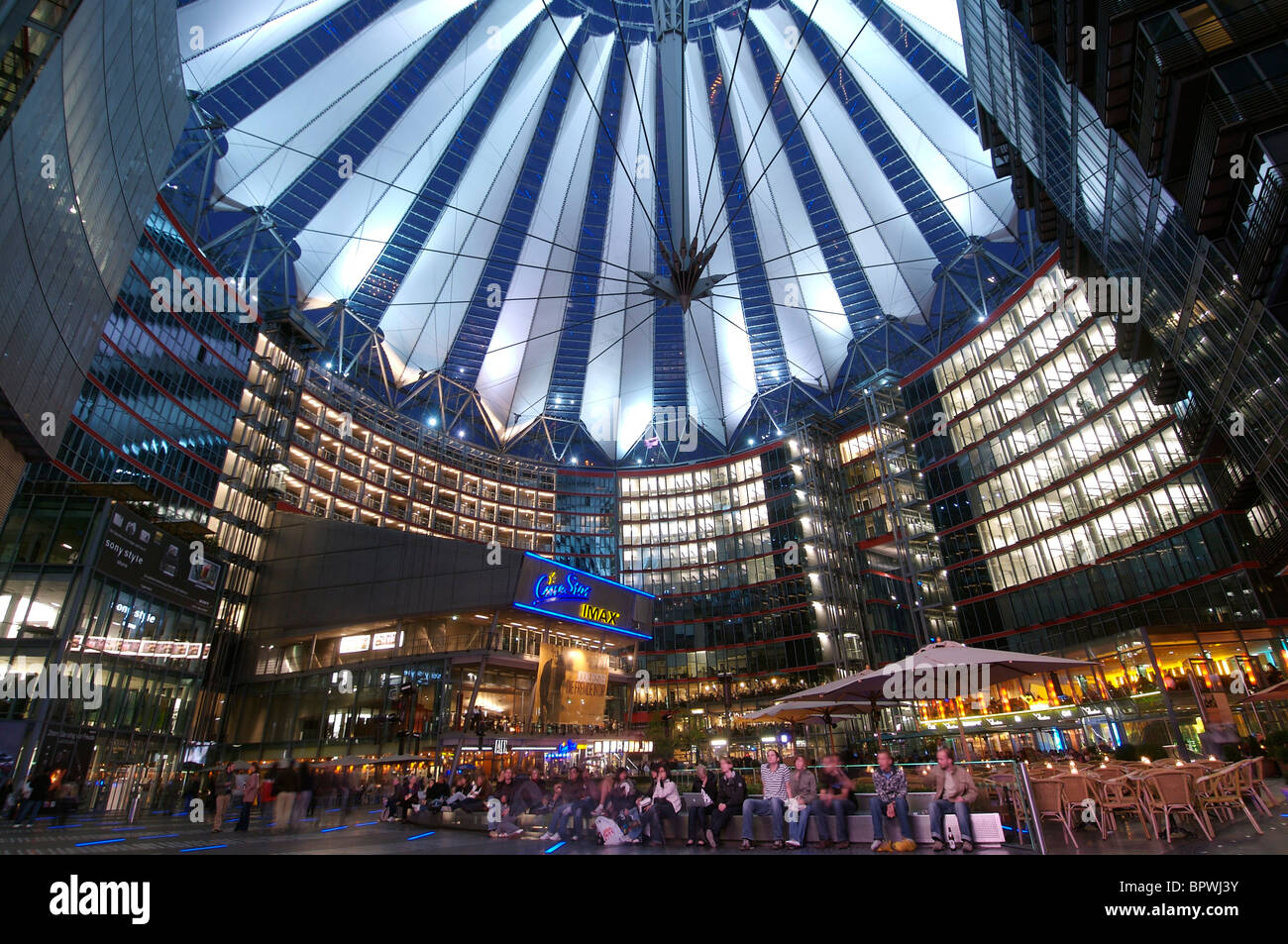 The modern Sony Center building at night Berlin Stock Photo - Alamy