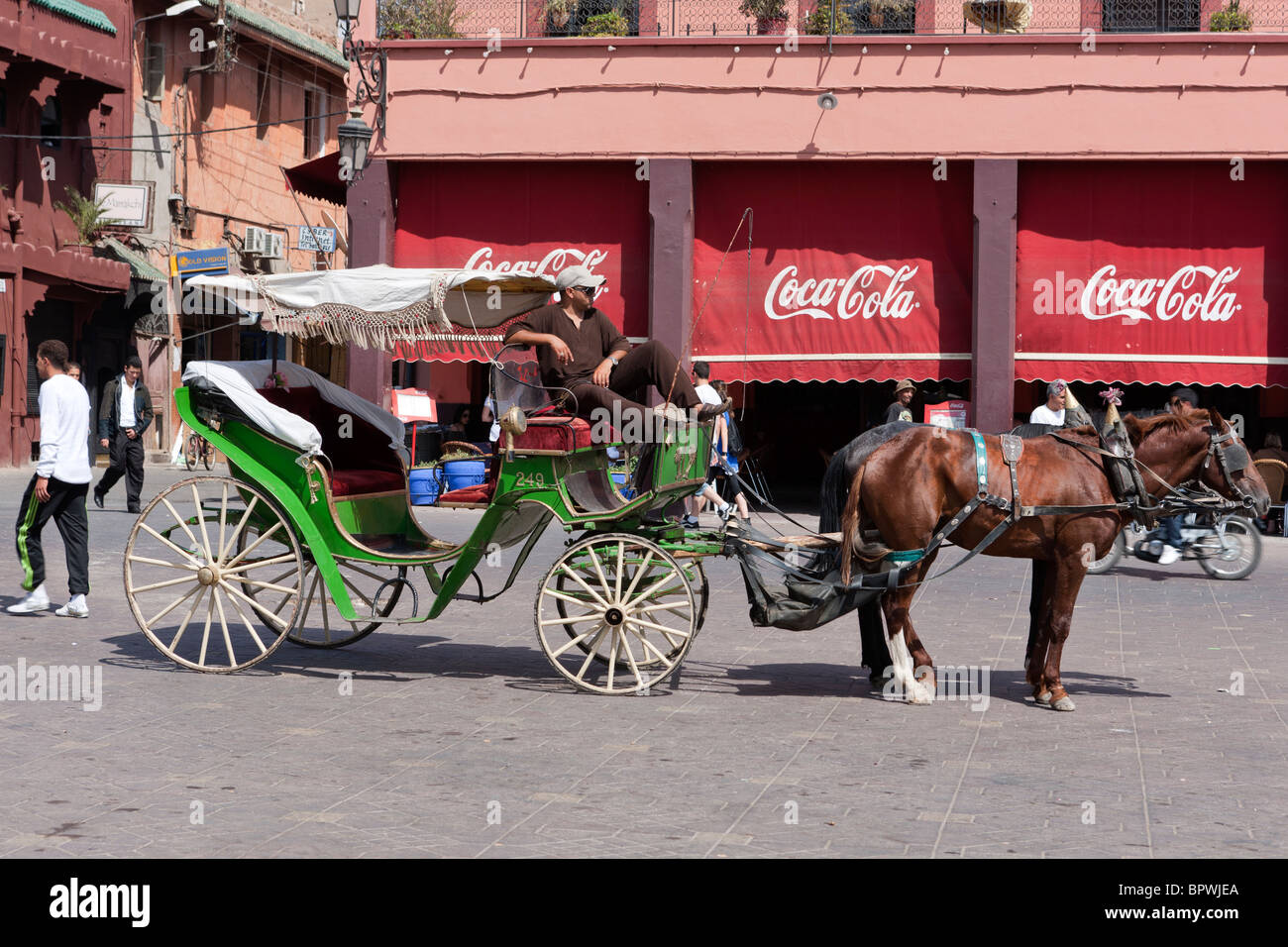 Horse drawn carriage,Medina Souk, Marrakech, Morocco, North Africa ...