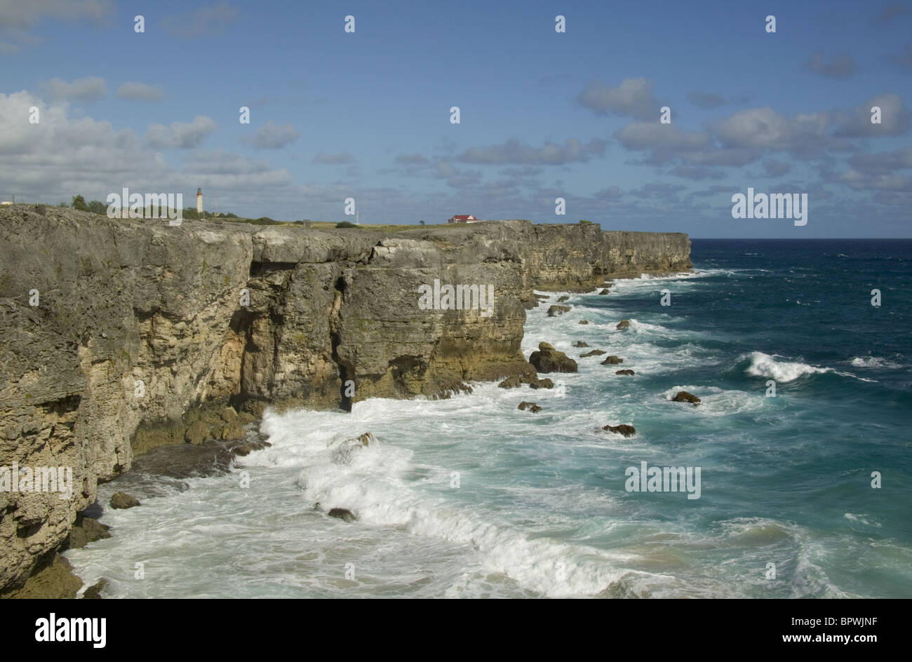 View of rugged coastline at Ragged Point in Barbados in the Caribbean ...