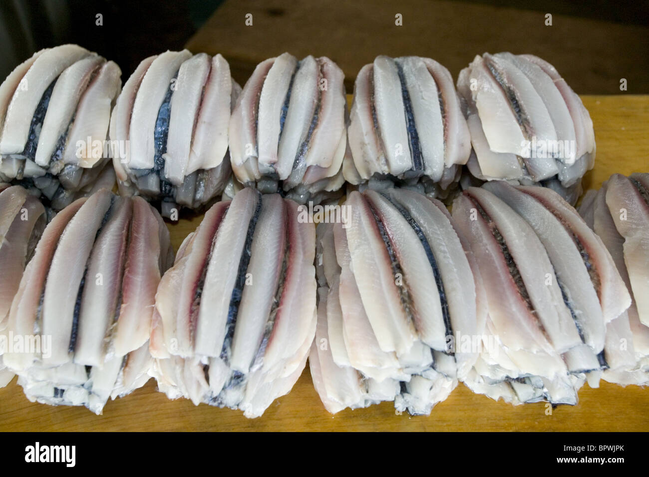 Filleted Flying Fish at Oistins fish market in Barbados in the ...