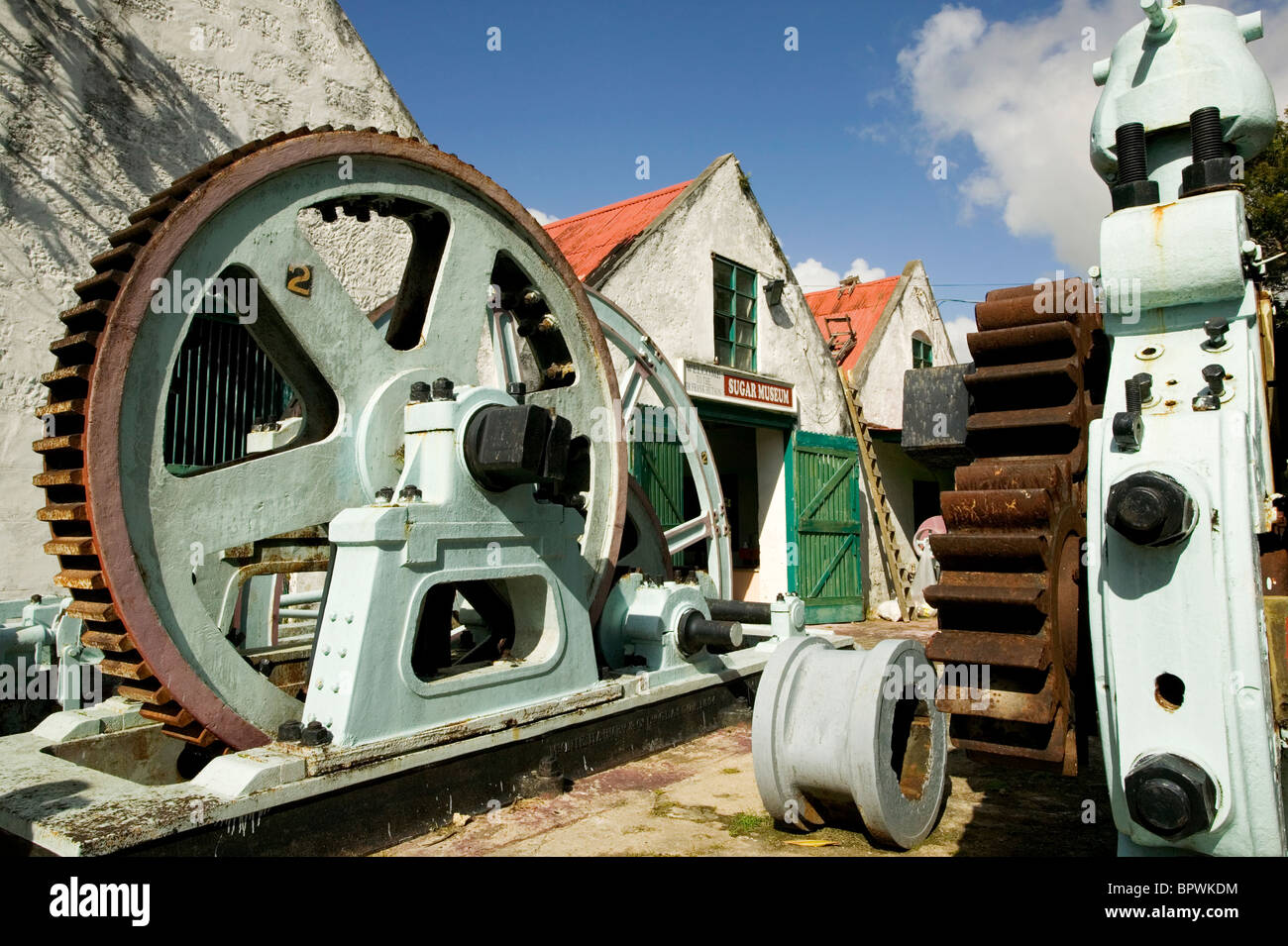 Exterior and detail of old sugar processing machinery on display at ...
