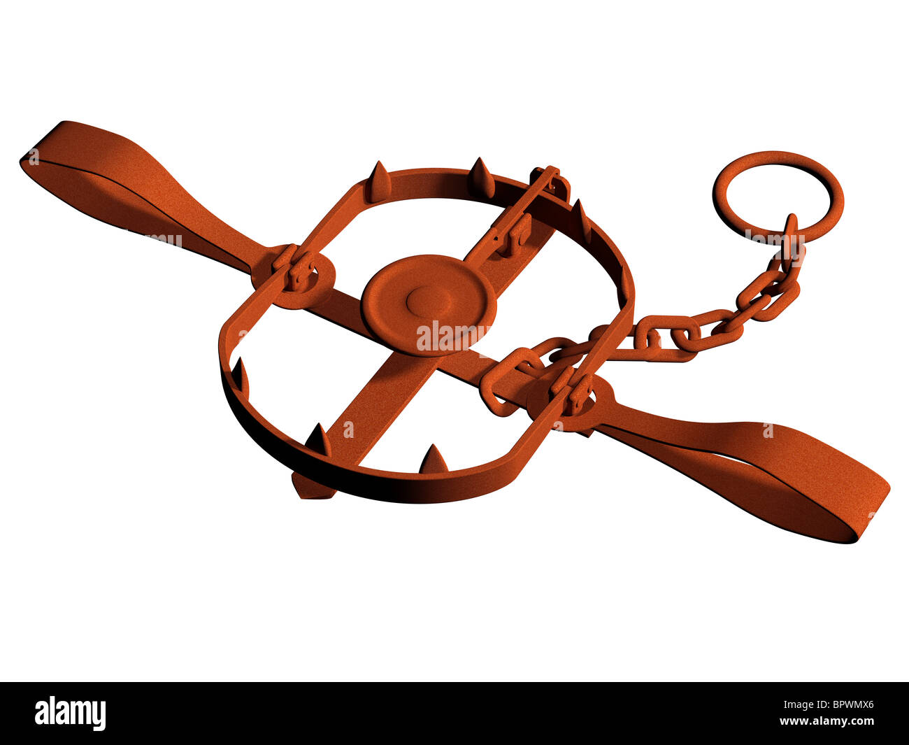 Rusty old forged antique hunter’s bear trap Stock Photo - Alamy