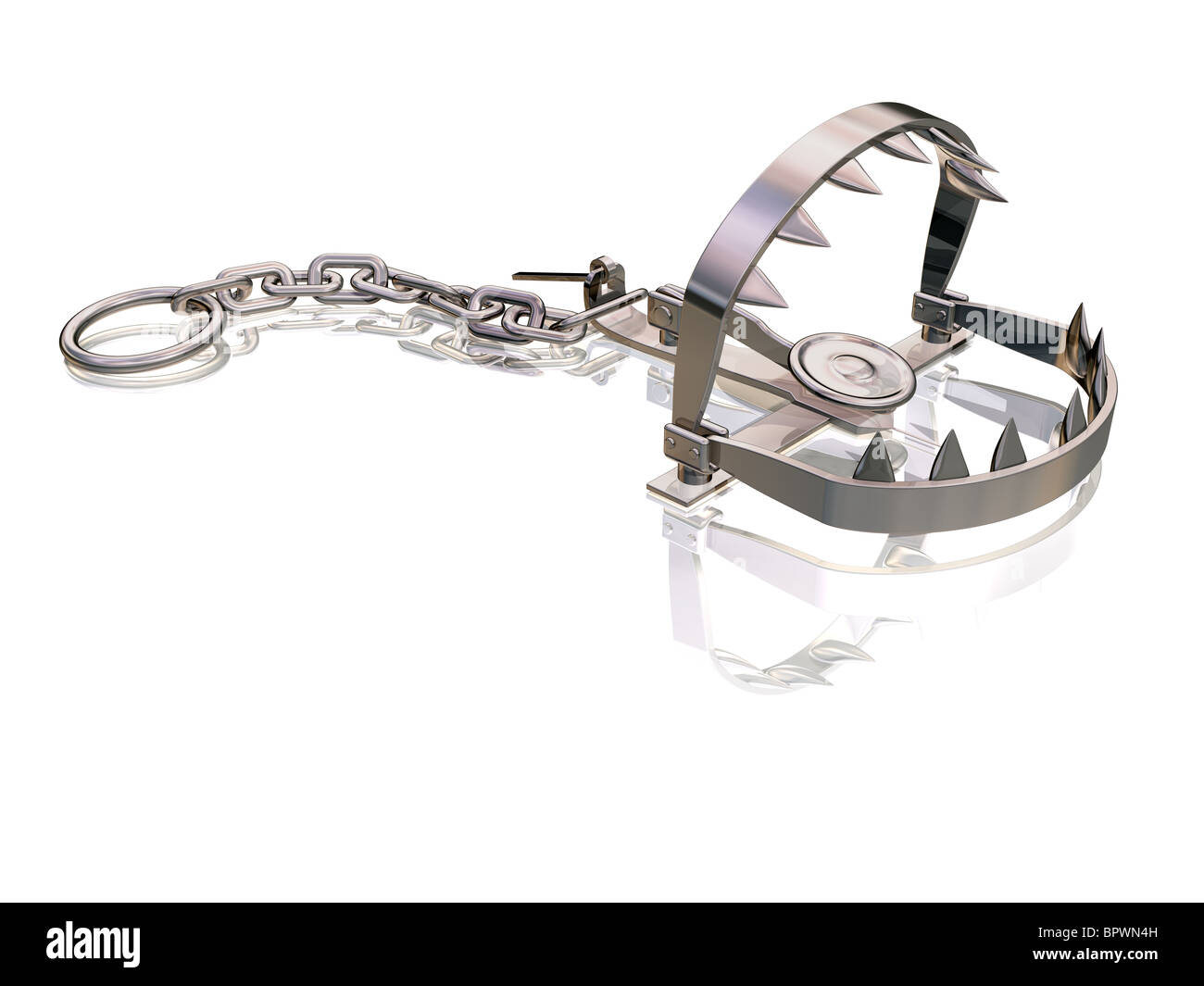 Bear trap snapping its sharp jagged teeth Stock Photo - Alamy