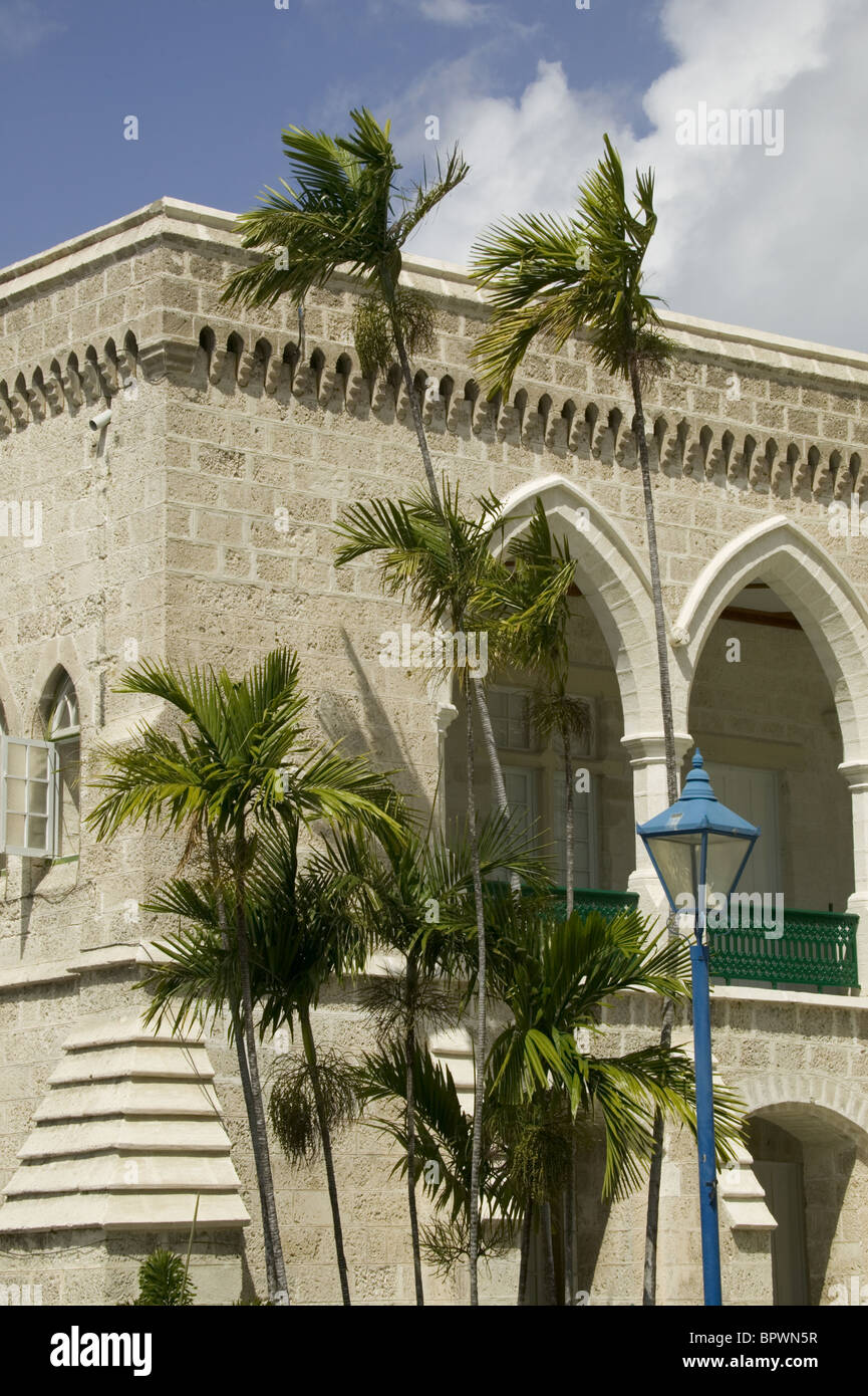 Parliament buildings neo-Gothic style arches in Bridgetown, Barbados in ...