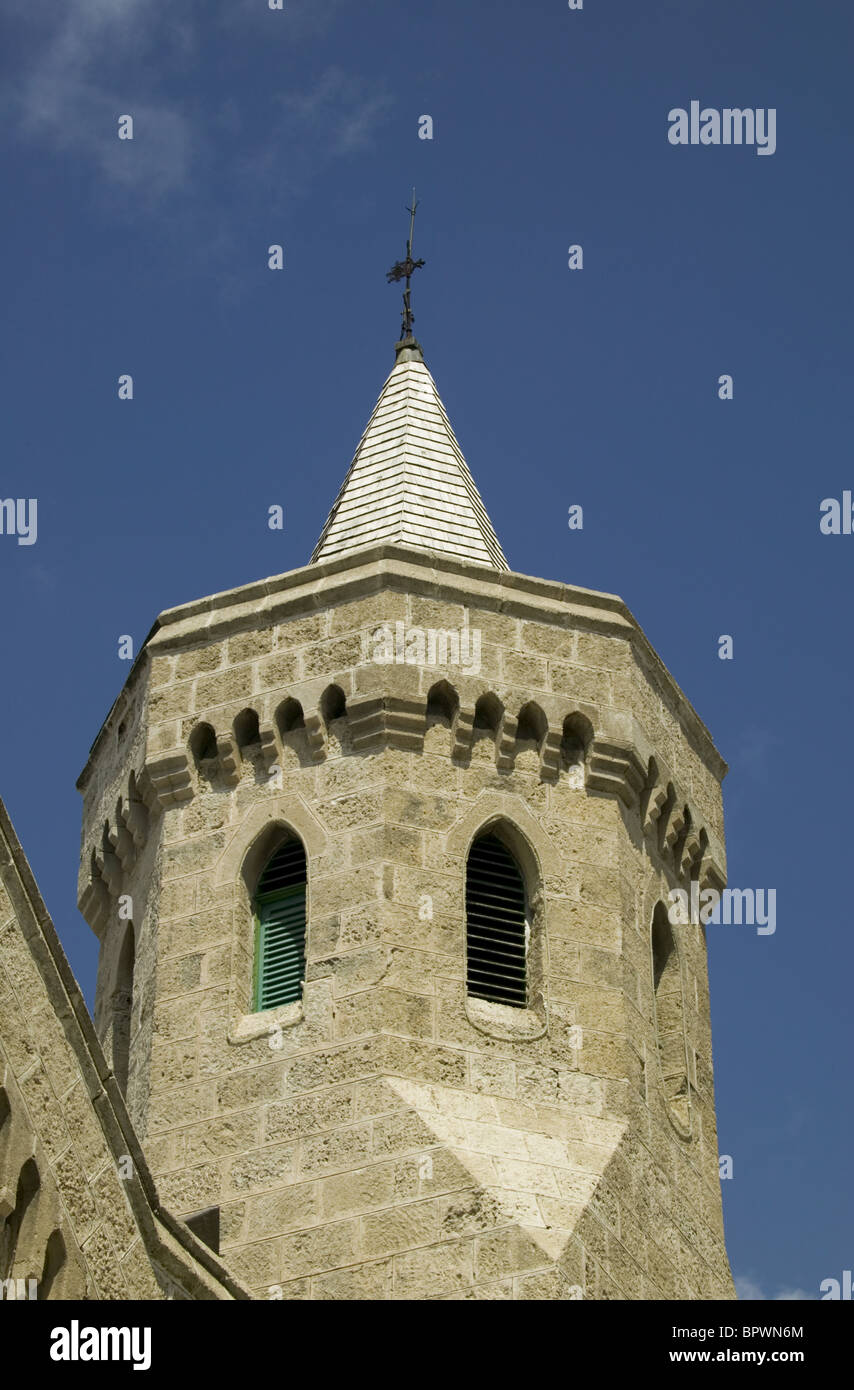 Parliament buildings neo-Gothic style octagonal tower in Bridgetown ...