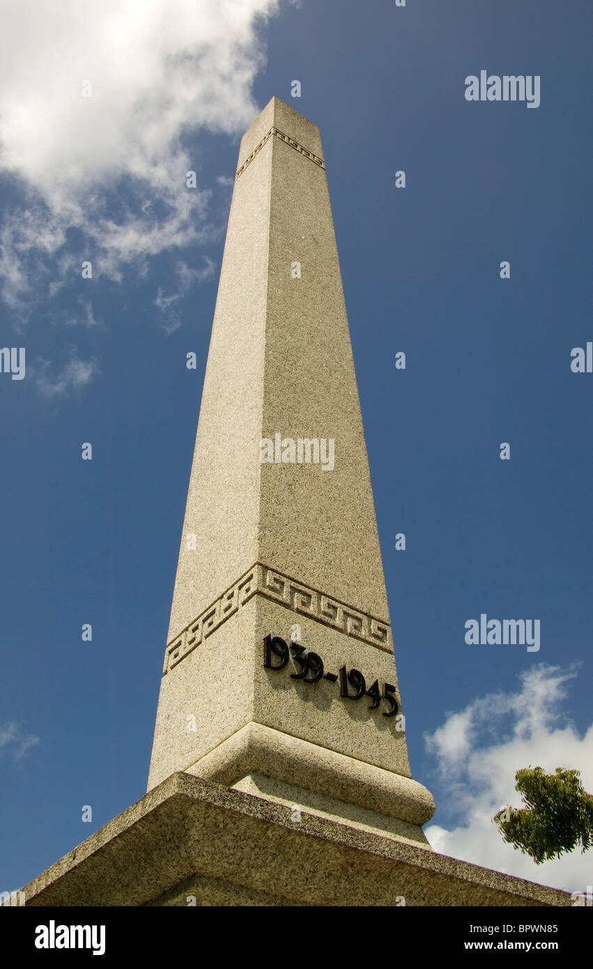 Towering obelisk of the War Memorial in Heroes Square in Bridgetown ...