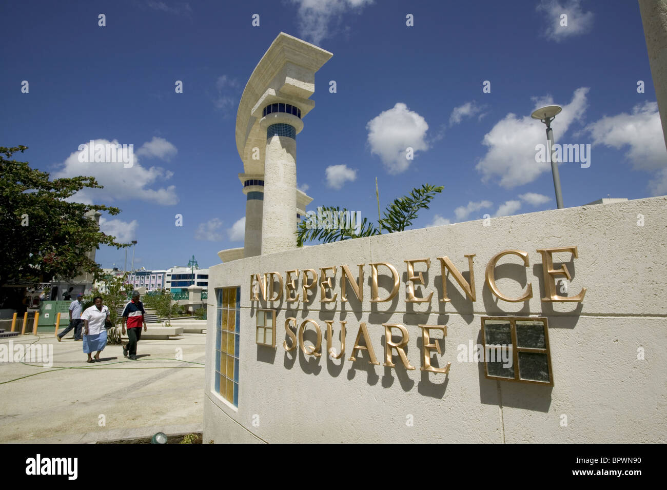 Independence Square written on the entrance wals of Independence Square ...
