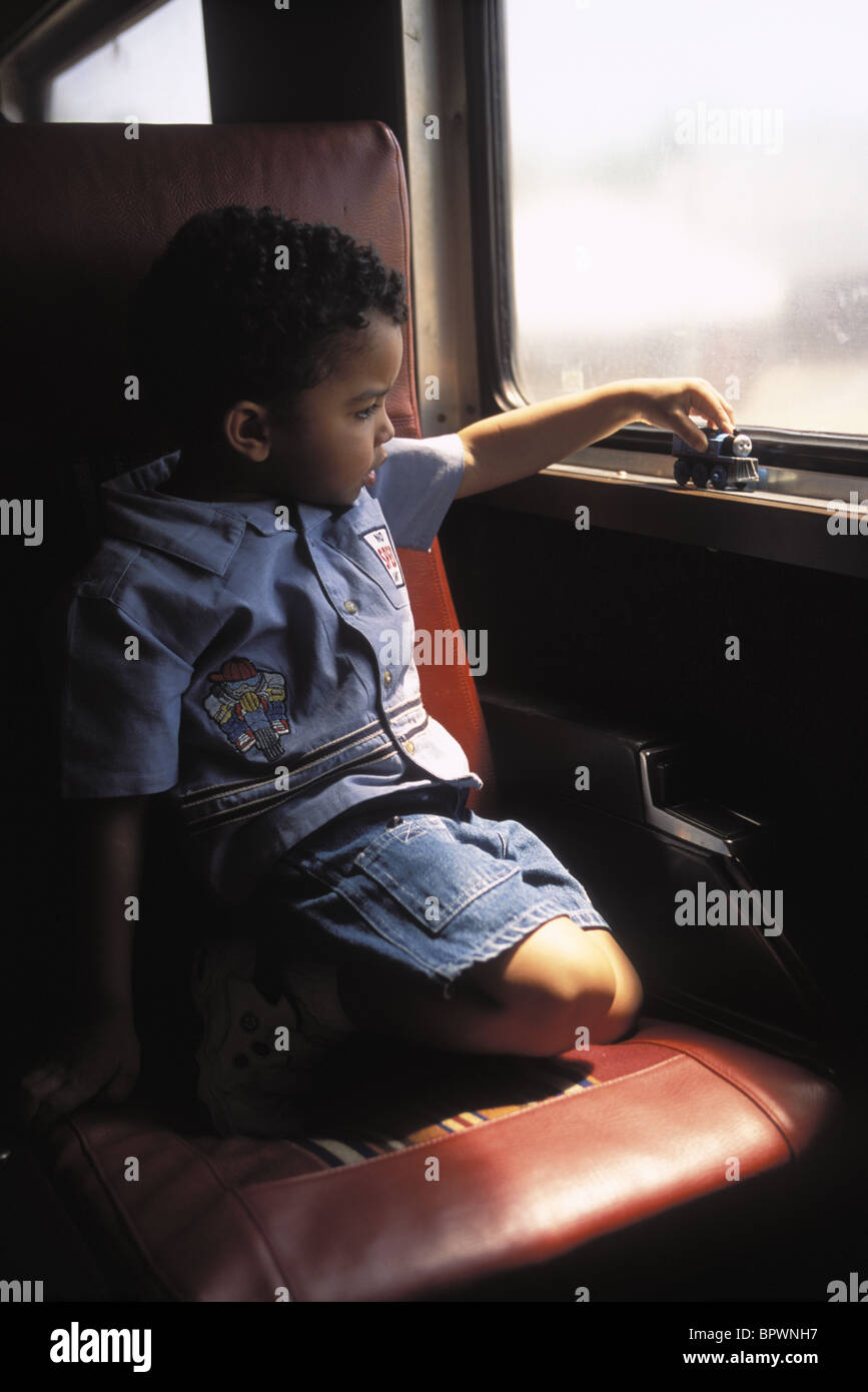 boy with toy train Stock Photo - Alamy