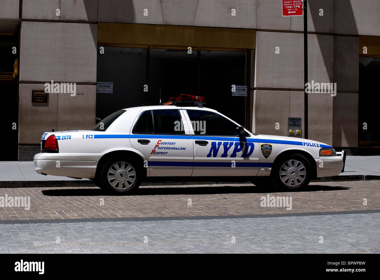 NYPD vehicle parked up in the financial district of New York NY Stock ...