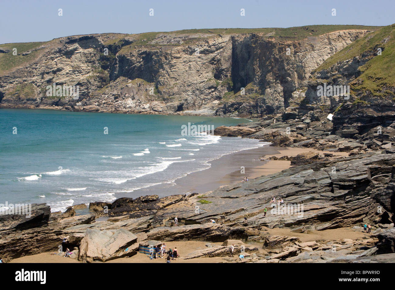 Trebarwith Strand, North Cornwall Stock Photo - Alamy