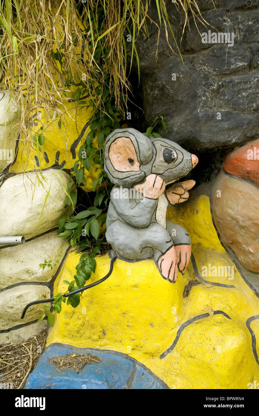 Detail of a mouse carving on the hillside at The Parris Hill Project in ...