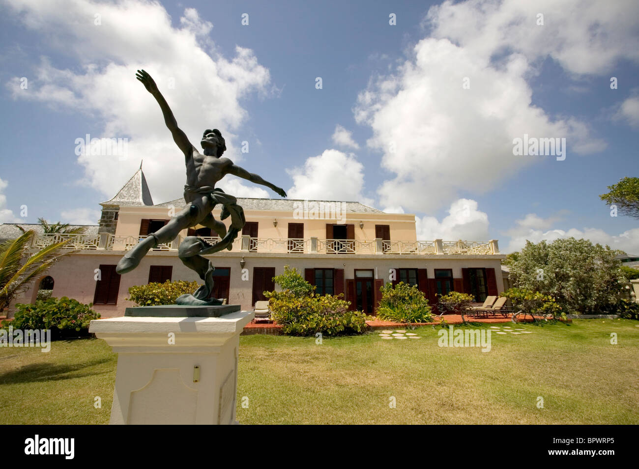 Statue in Crane Beach, Barbados in the Caribbean Island Stock Photo - Alamy