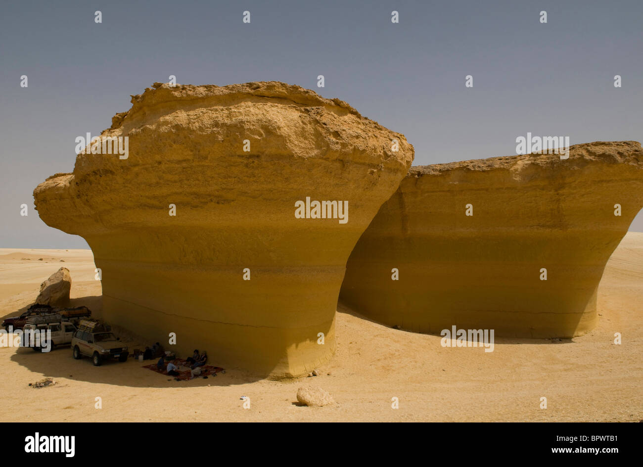 the Saharan landscape of the Libyan Desert near Siwa Oasis in Egypt ...