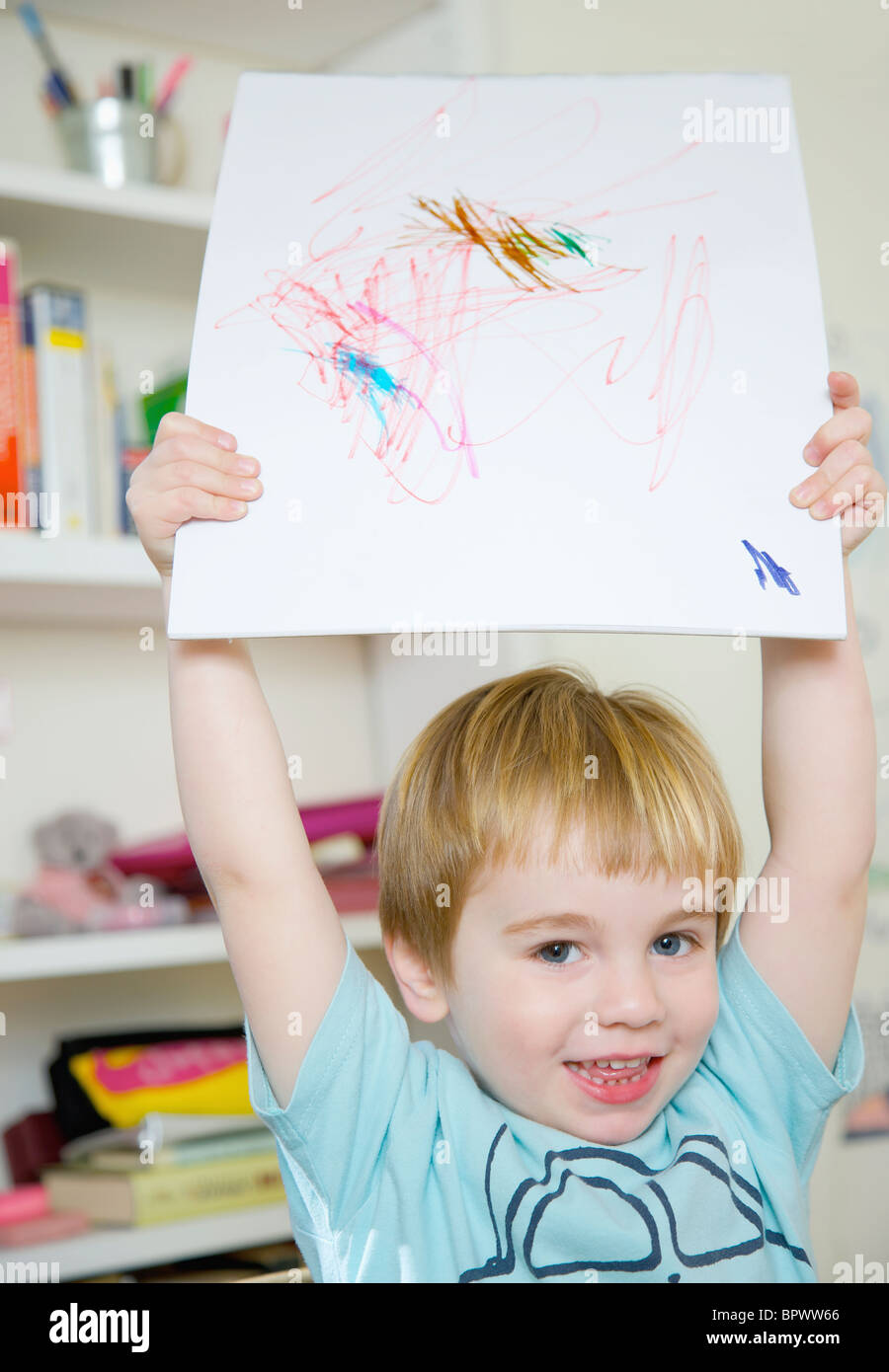 Smile kid holding happy happiness drawing creative child art hi-res ...