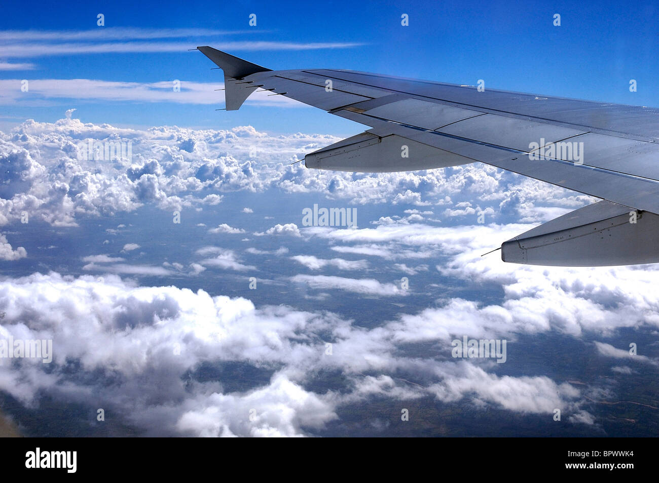 Sky view from an aircraft window Stock Photo - Alamy