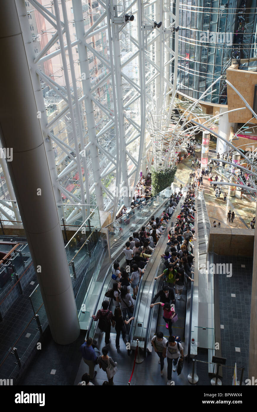 Interior of Langham Place shopping mall, Mongkok, Kowloon, Hong Kong ...