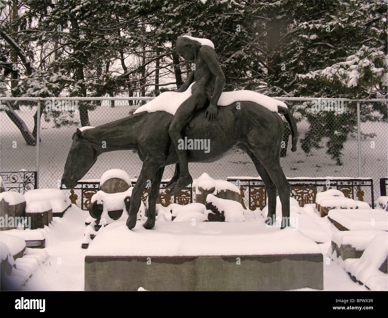 snow sculptor Brooklyn Museum winter Stock Photo - Alamy