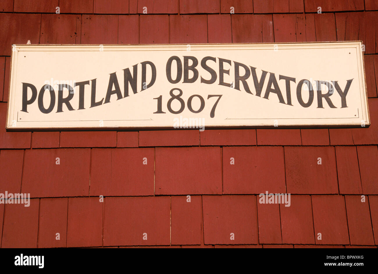 portland observatory sign Stock Photo - Alamy