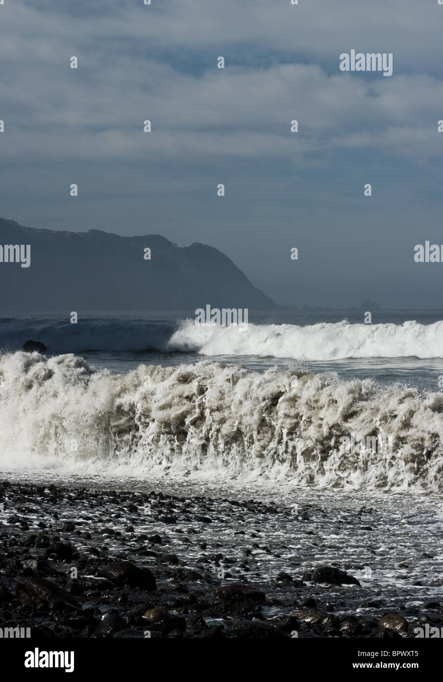 North coast of Madeira, stormy waves on Atlantic Ocean Stock Photo - Alamy